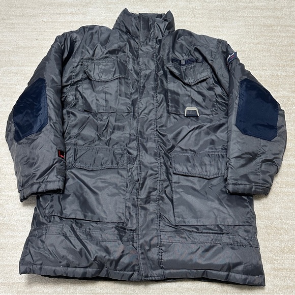 FUBU | Jackets & Coats | Vintage Fubu Grey Blue Down Puffer Jacket Coat ...